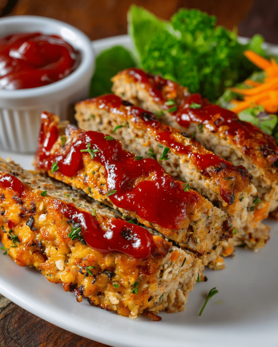 Lean & Juicy Turkey Meat Loaf with Savory Oat Glaze