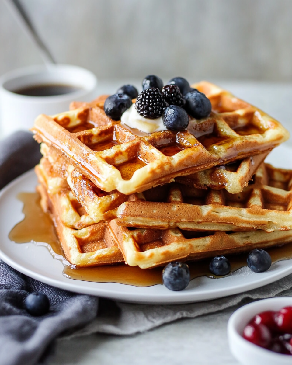 Fluffy and Golden Waffles for Breakfast Bliss
