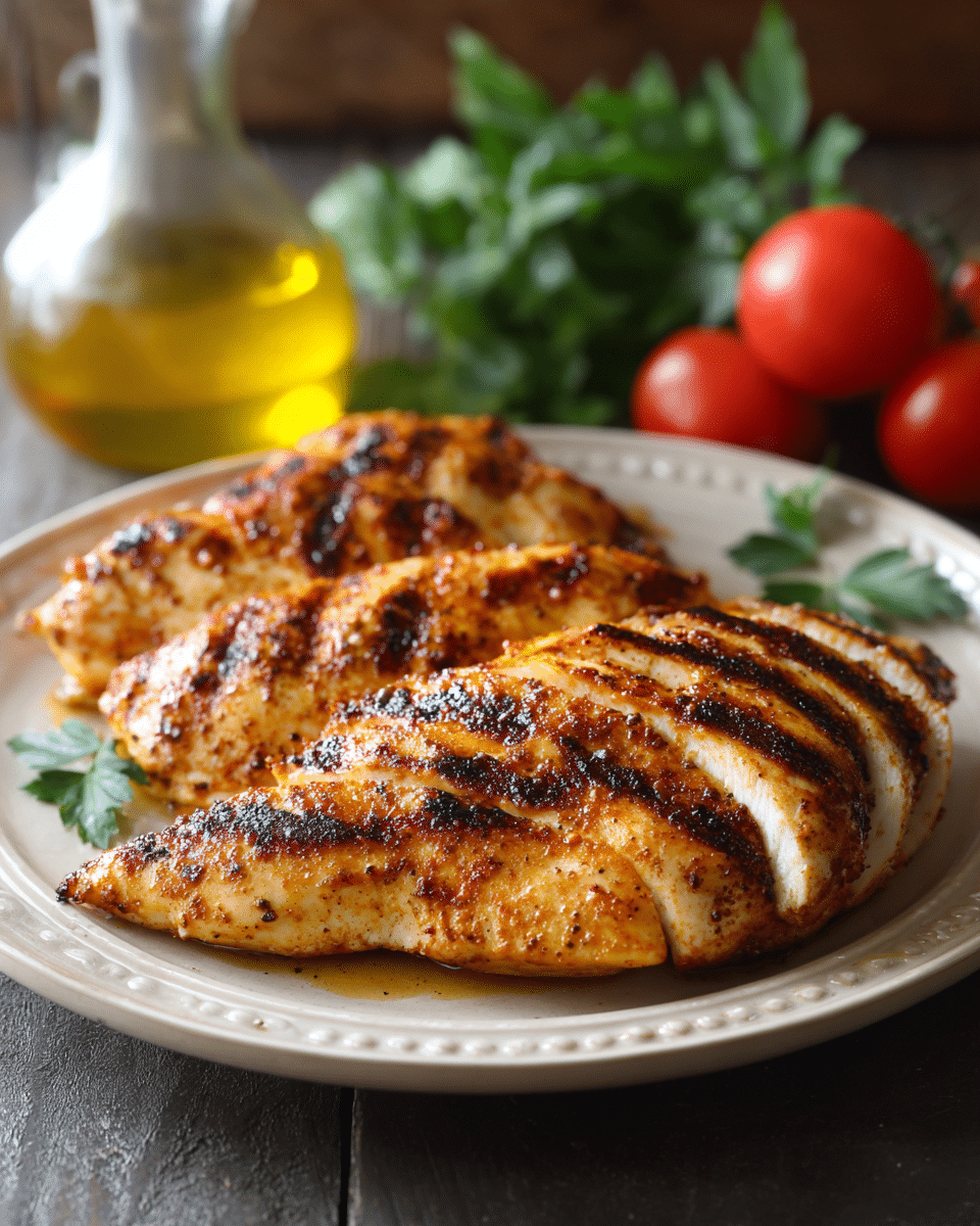 Flame-Kissed Brined Chicken Breasts with Paprika Oil