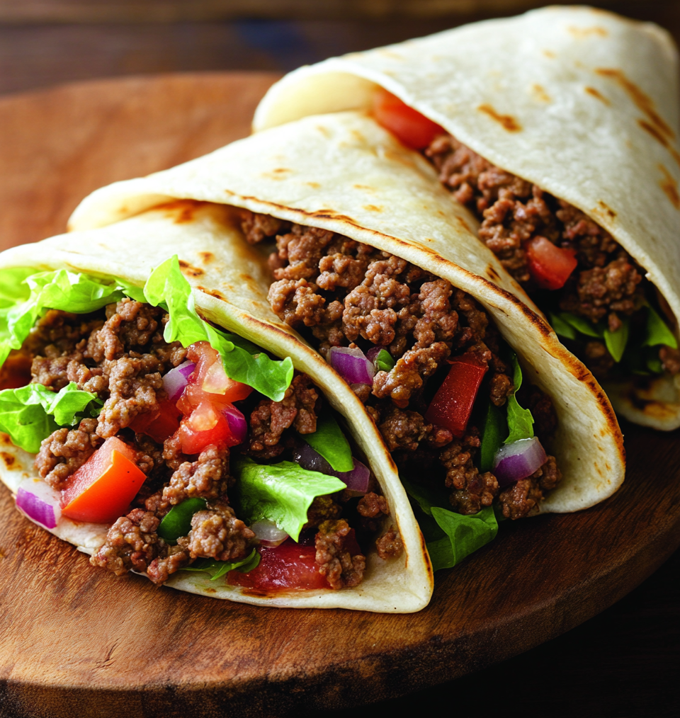Authentic Greek-Style Ground Beef Gyros Wraps
