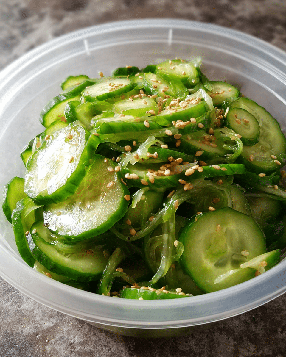 Sweet and Tangy Japanese Sunomono Salad with Toasted Sesame