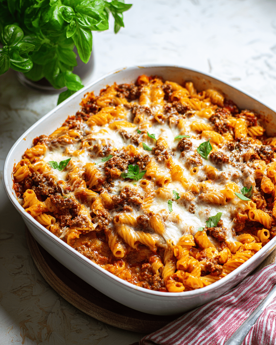 Cheesy Beef & Pasta Bake