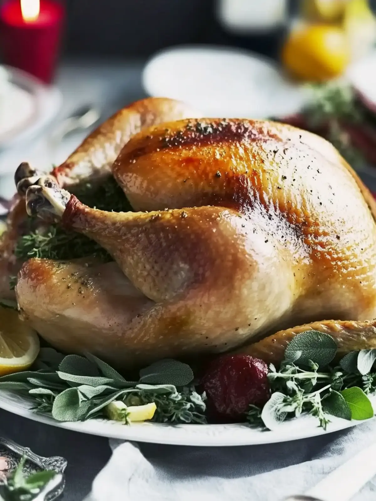 Ultimate Lemon & Herb-Basted Simple Roast Turkey for Festive Dinner