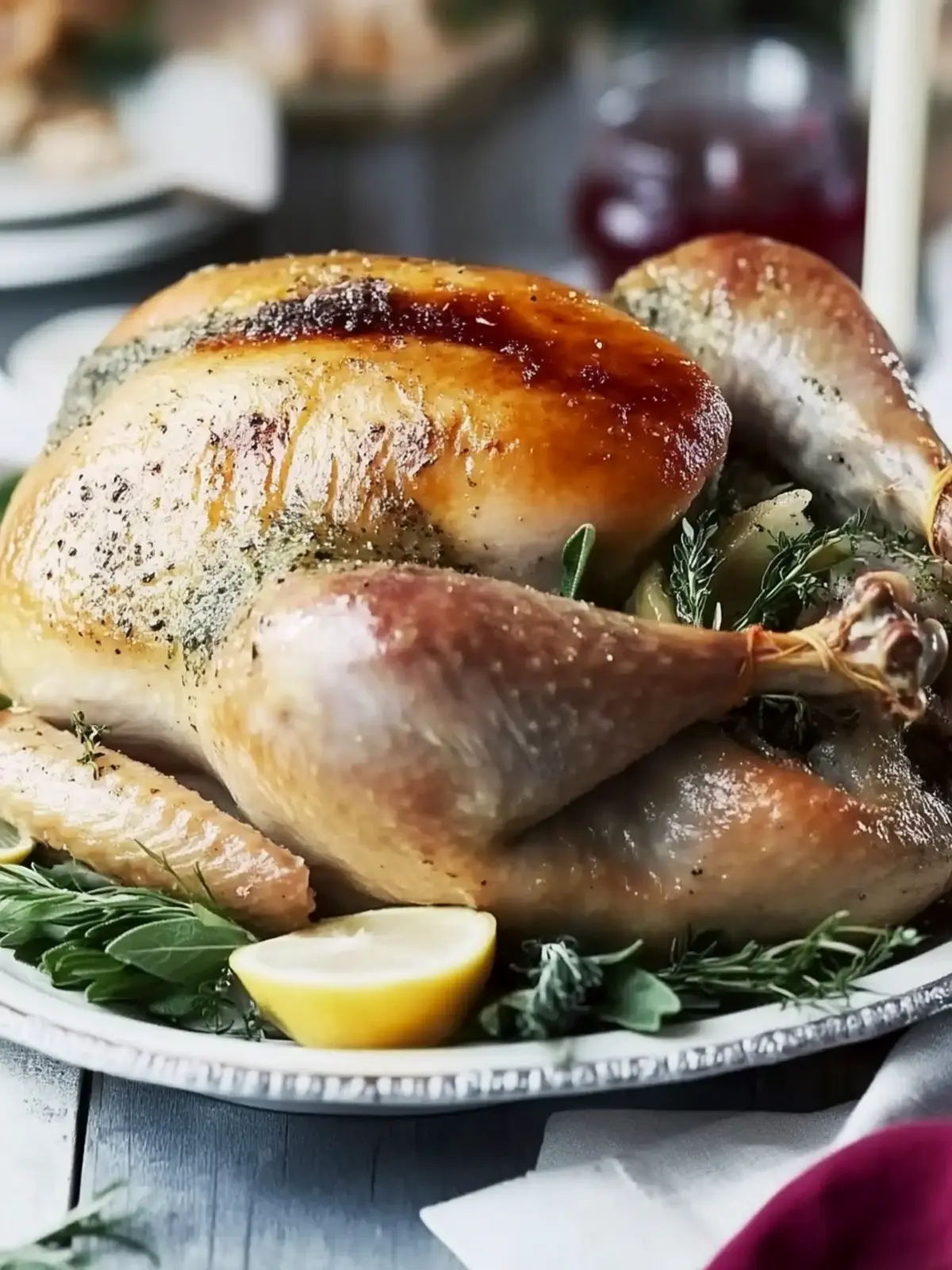 Ultimate Lemon & Herb-Basted Simple Roast Turkey for Festive Dinner