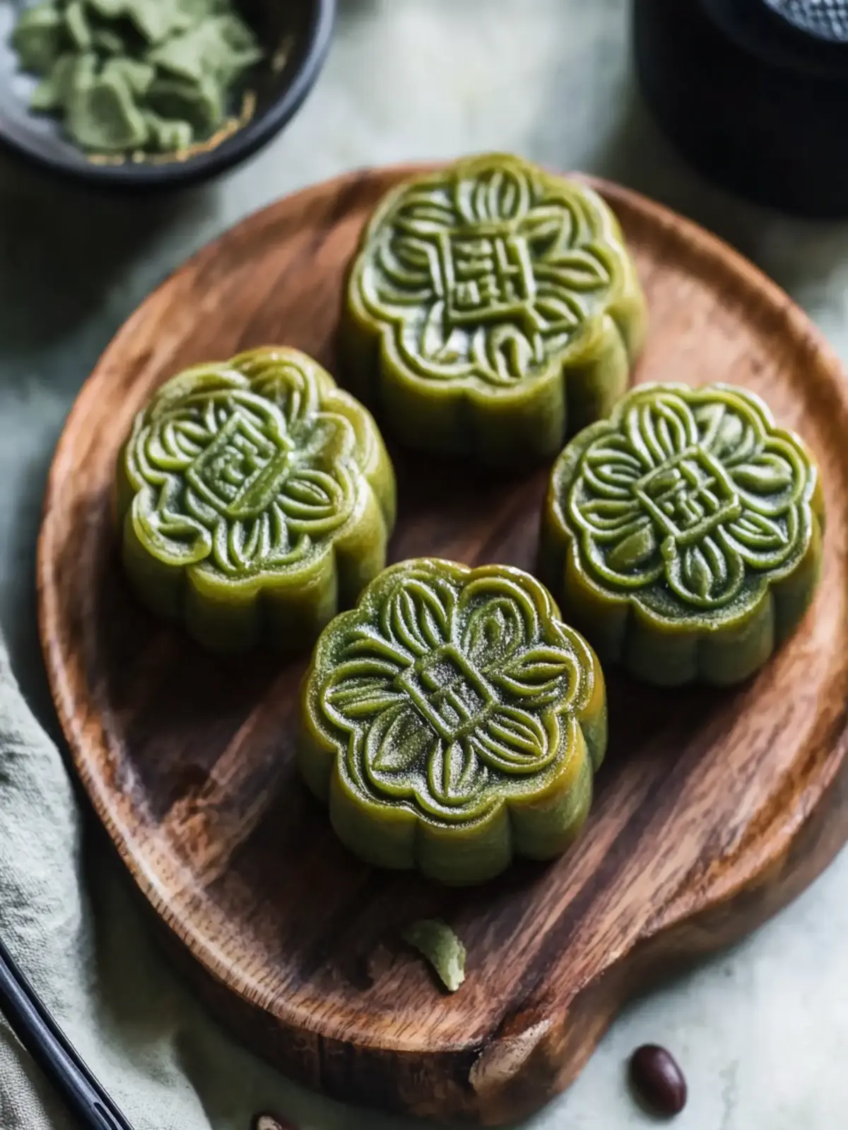 Irresistible Decadent Matcha Red Bean Mooncakes for Celebrations