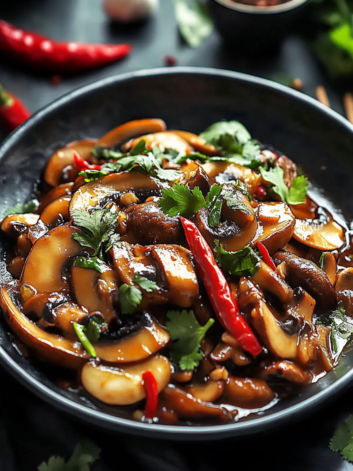 Irresistible Spicy Indo-Chinese Chilli Mushroom Delight