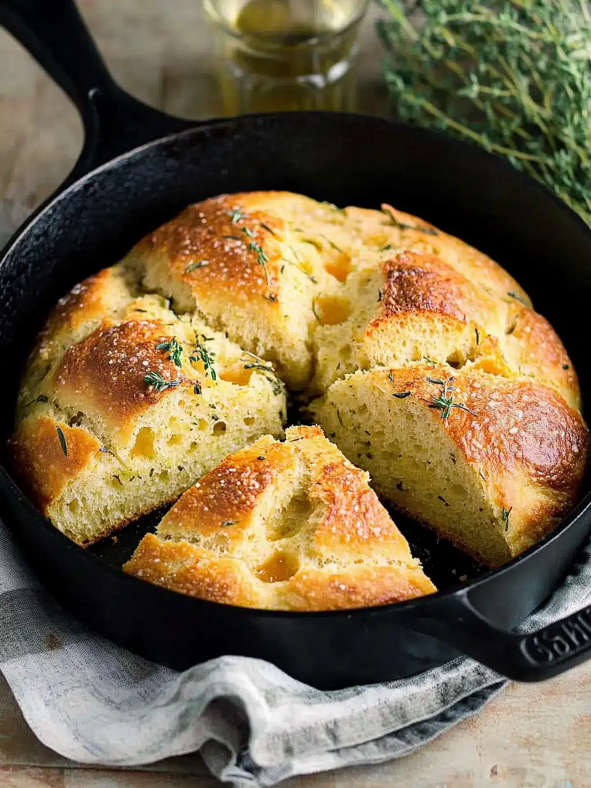 Irresistible Skillet Herb Bread for Cozy Family Nights