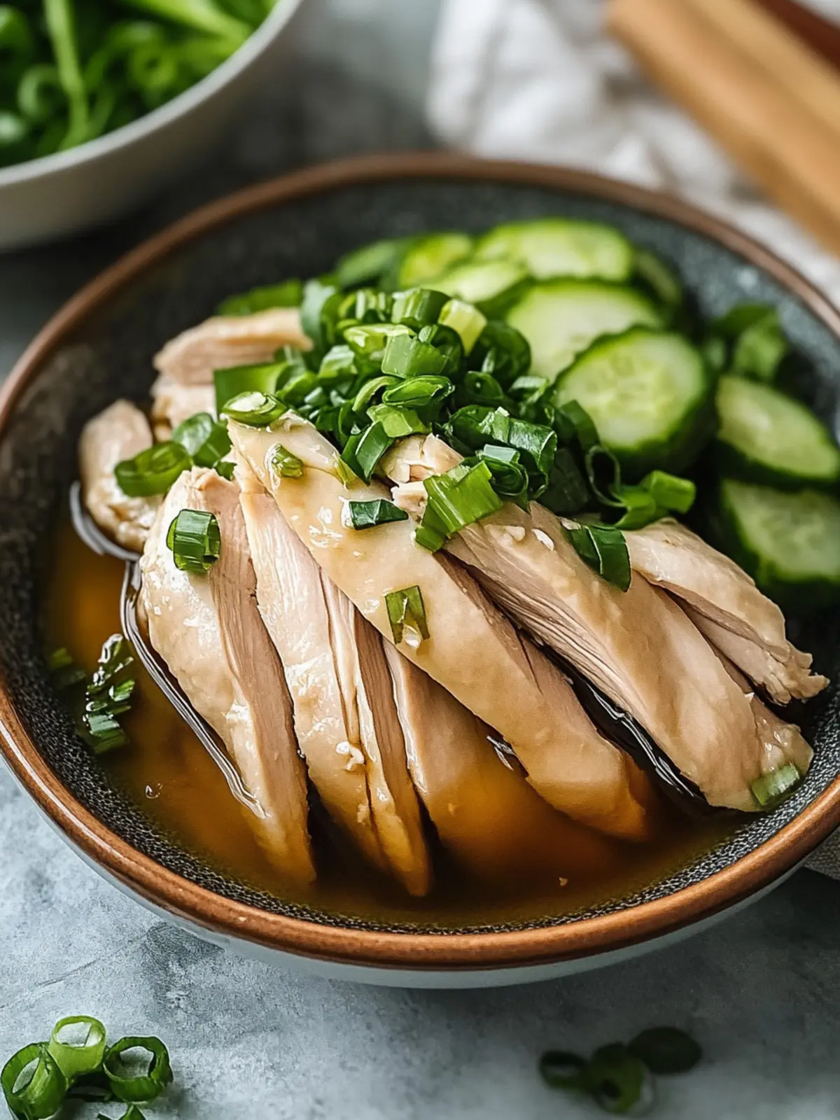 Irresistible Savory Poached Chinese Chicken with Ginger Sauce
