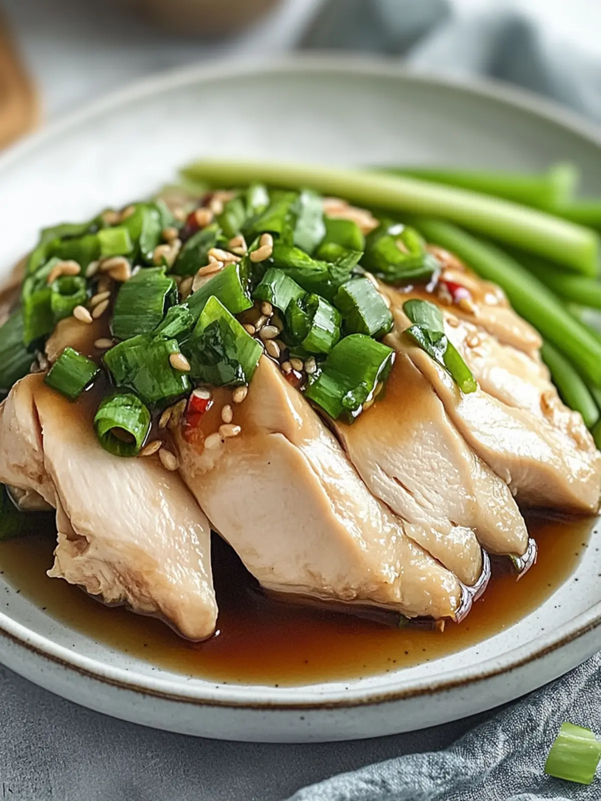 Irresistible Savory Poached Chinese Chicken with Ginger Sauce