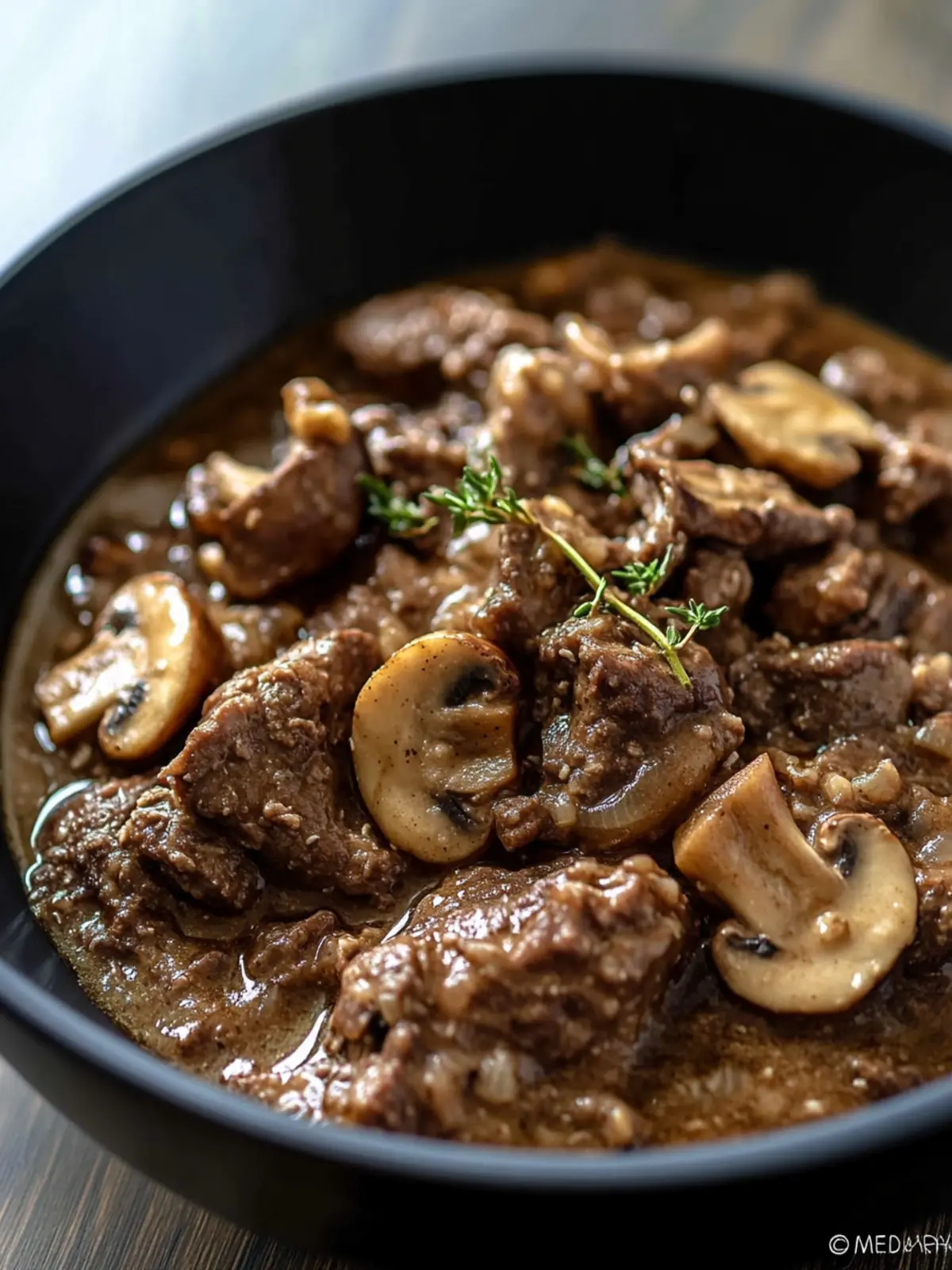 Ultimate Garlic Pepper Beef in Mushroom Gravy: Comforting Dish